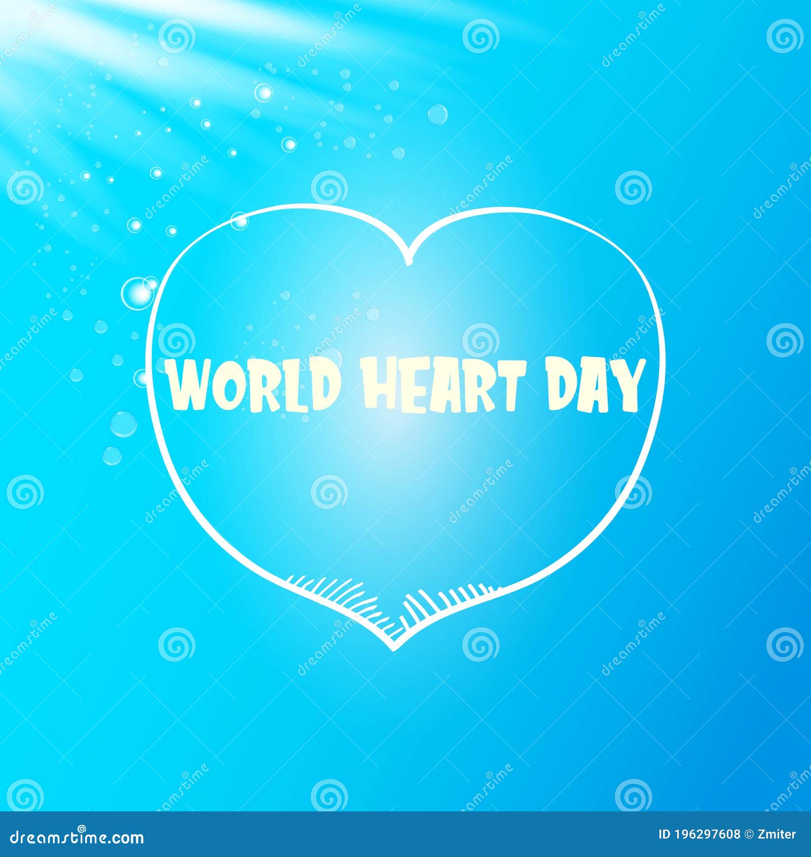 World Heart Day Banner or Background with Heart Isoalted on Blue Layout ...