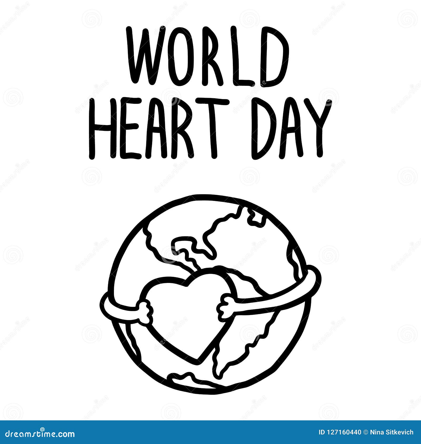 World Heart Day Concept Background, Hand Drawn Style Stock Vector ...