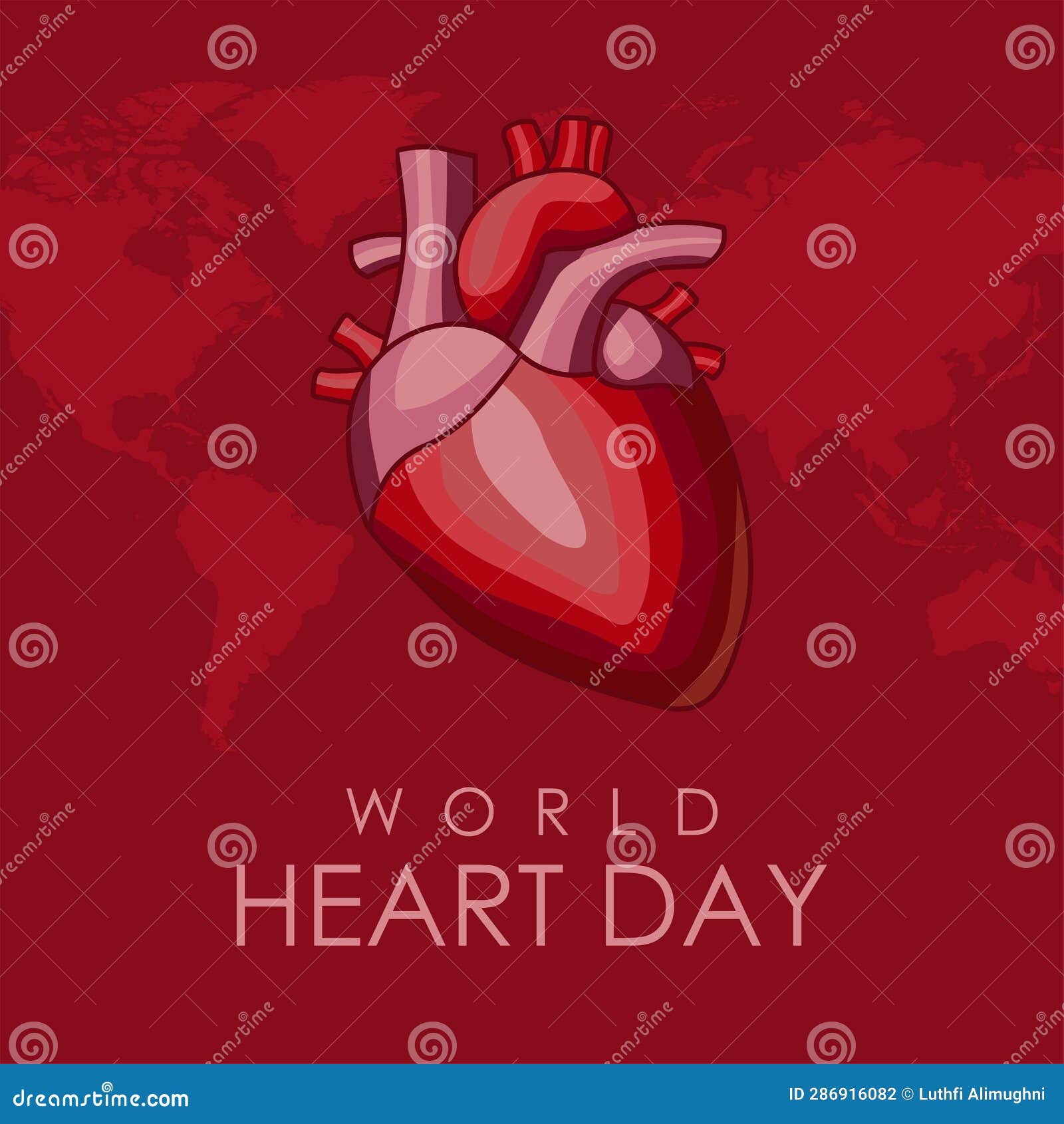 World Heart Day Poster Template Vector Stock Illustration ...