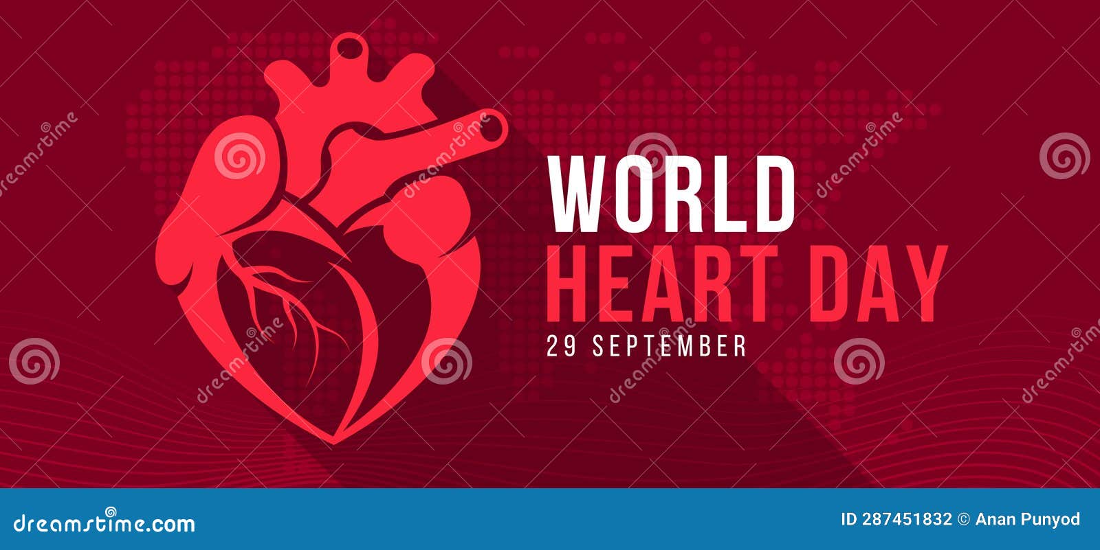 World Heart Day - Red Heart Human with Heart Shape Symbol on Dark Red ...