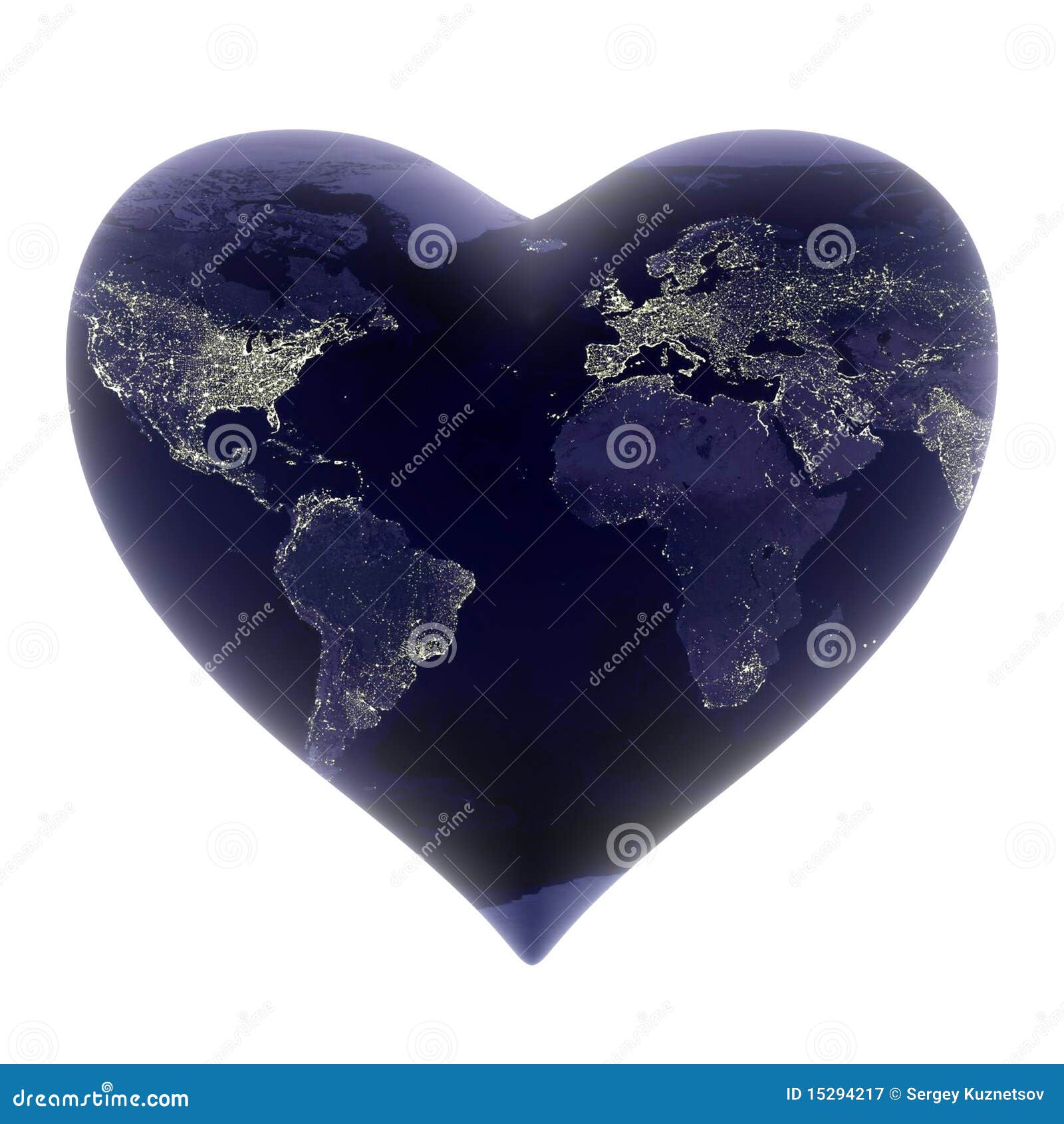 World Heart. Isolated on White Stock Illustration - Illustration of ...