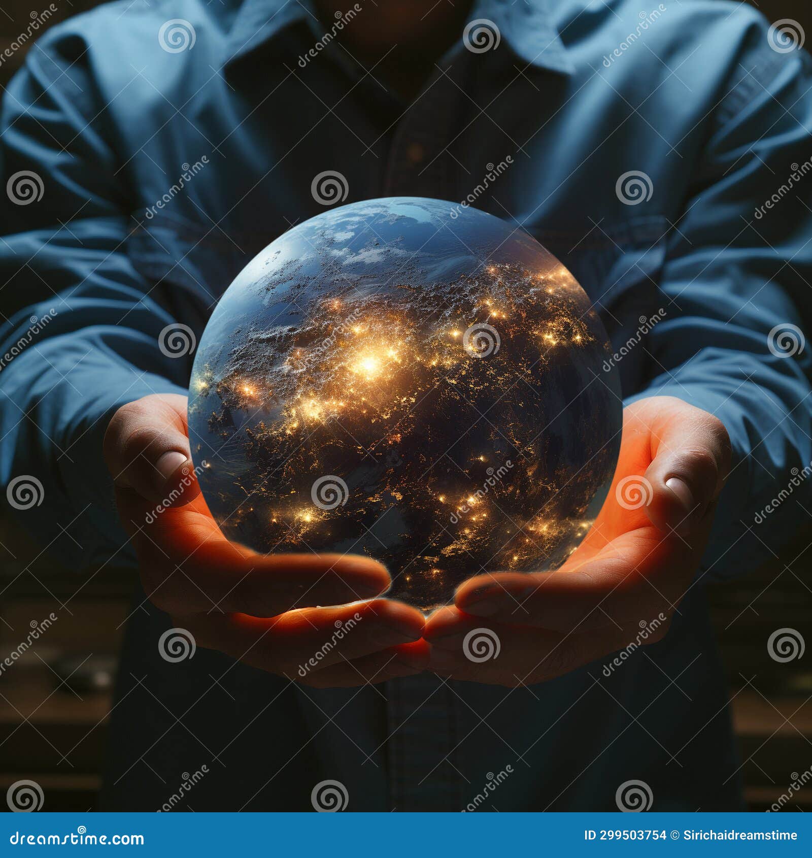 Two Hands With Earth Icon Protecting And Showing Care Vector Flat Style ...