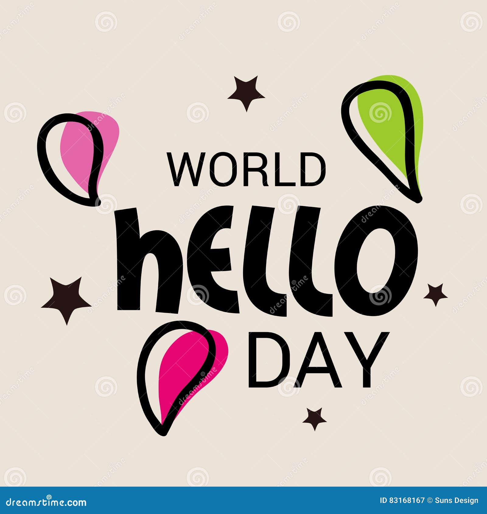 World hello day stock illustration. Illustration of artwork - 83168167