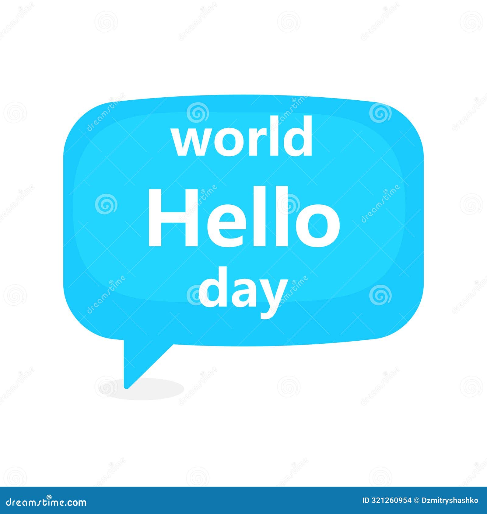 World Hello Day Speech Bubble Design Stock Vector - Illustration of ...