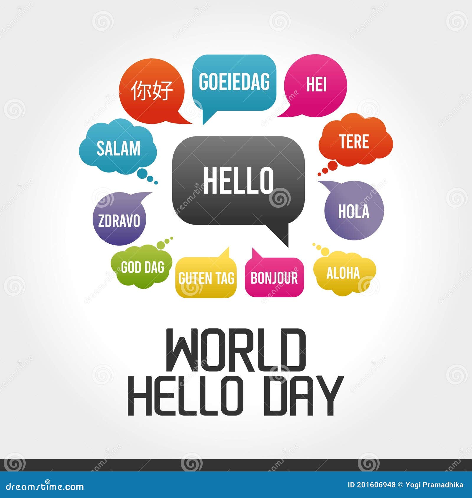 World Hello Day Vector Illustration Stock Vector - Illustration of ...
