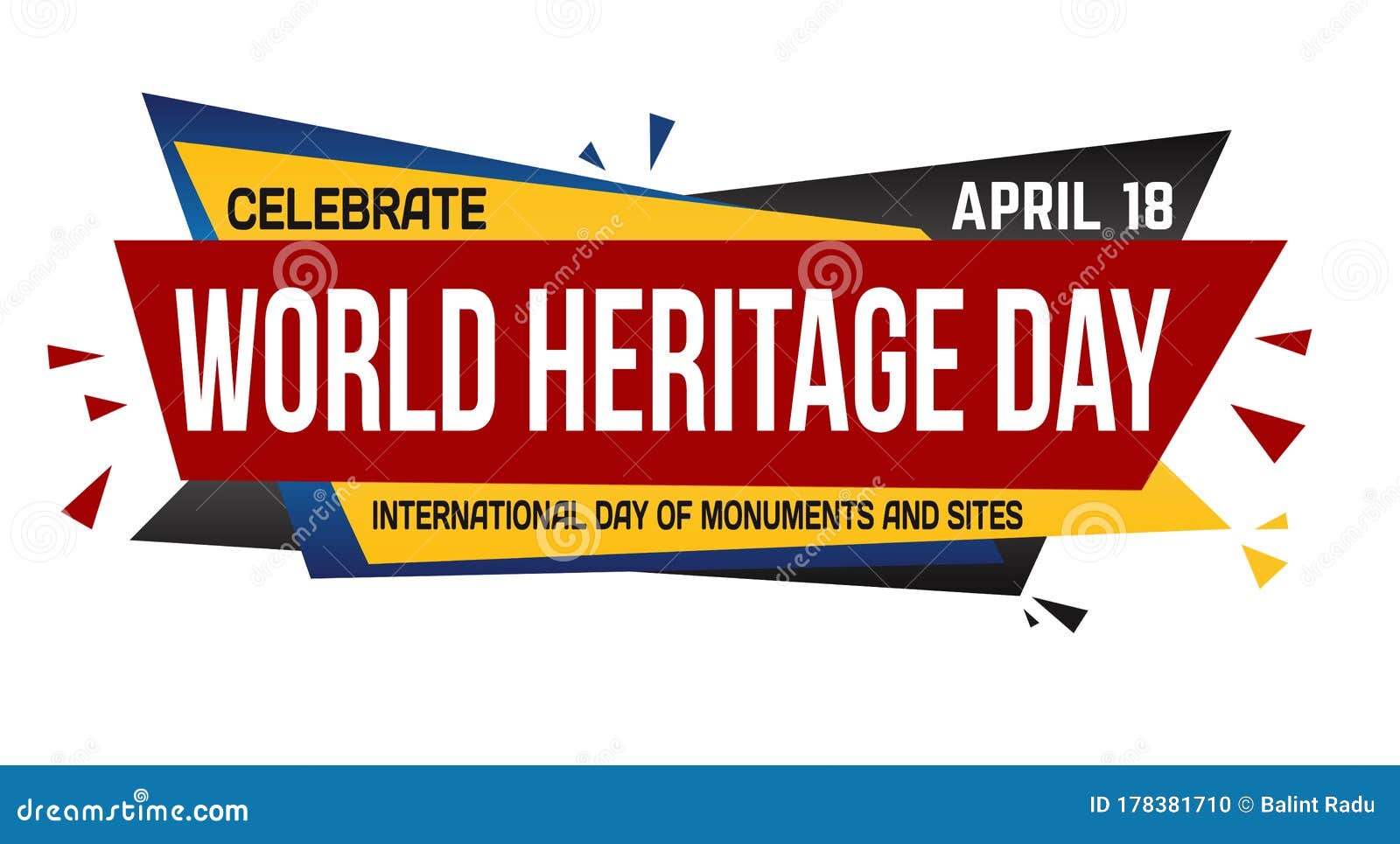 World Heritage Day Vector Typography Background Design. Black ...
