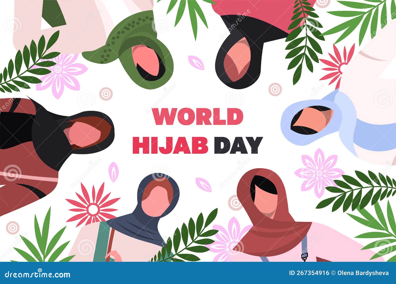 Greeting Card for World Hijab Day Stock Vector - Illustration of muslim ...