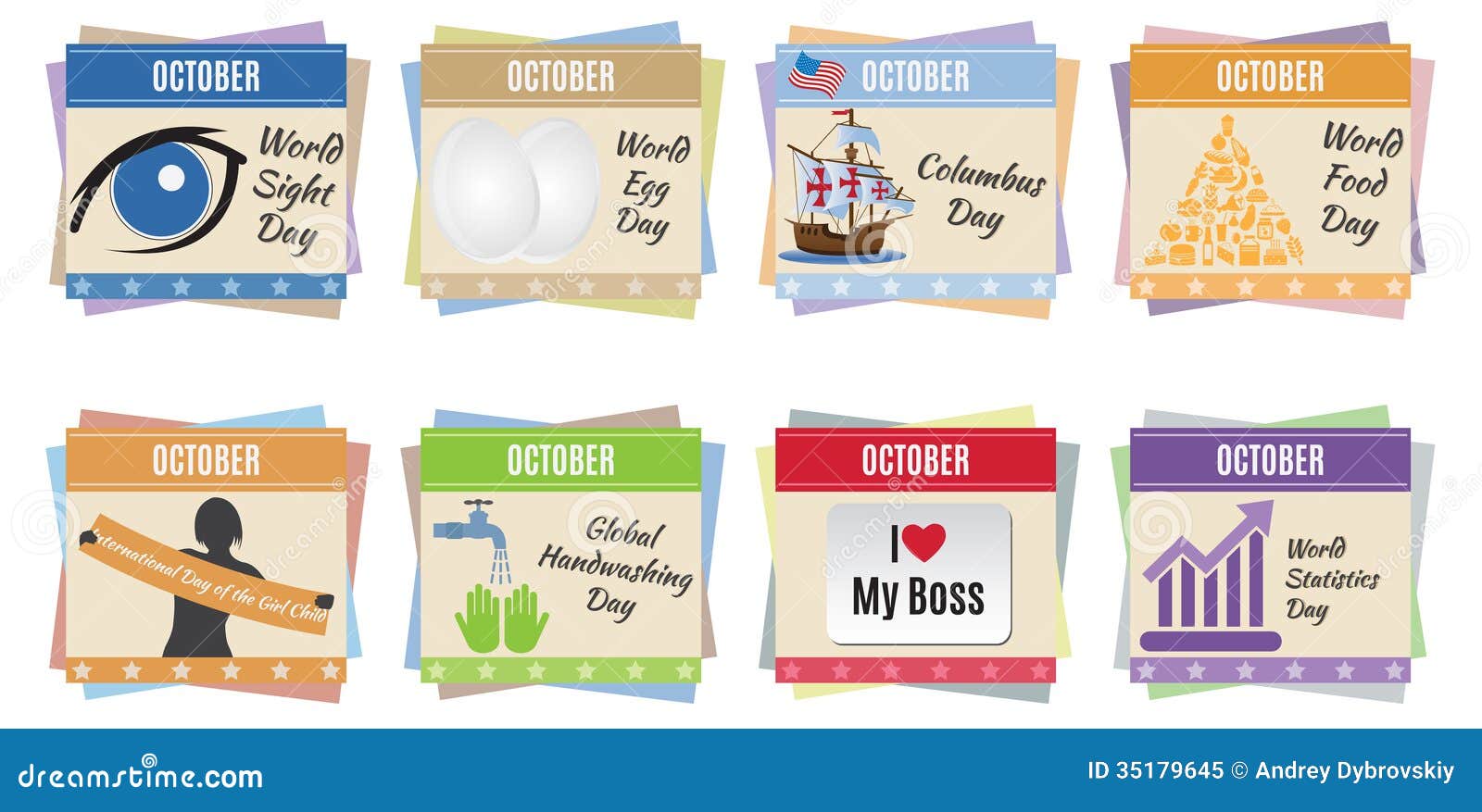 World holidays. October stock illustration. Illustration of anniversary ...