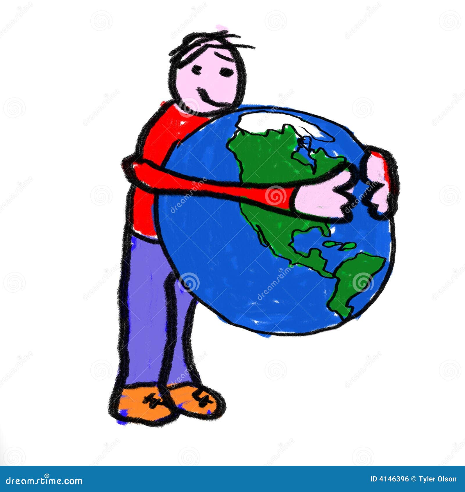 World Hug stock illustration. Illustration of male, environment - 4146396