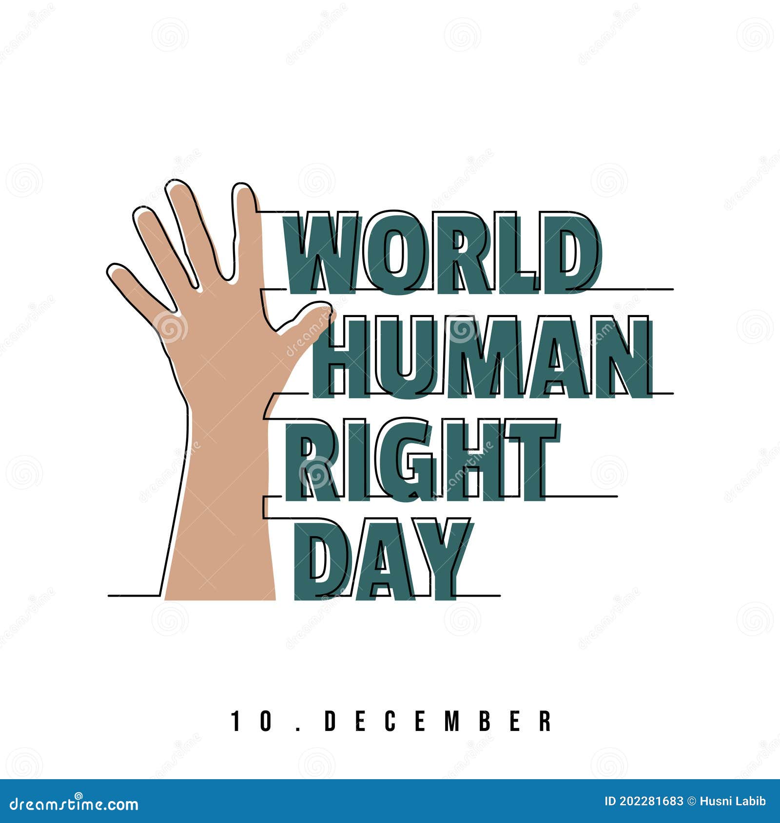 World Human Rights Day stock vector. Illustration of fight - 202281683