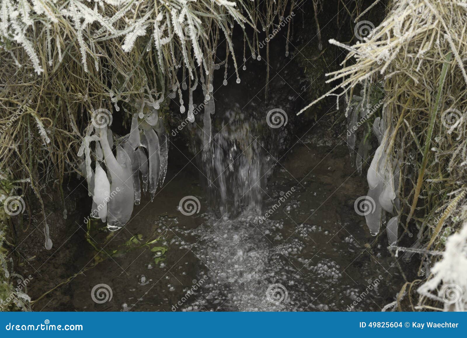 World of Ice - Icicle Hanging into a Spring Stock Photo - Image of ...
