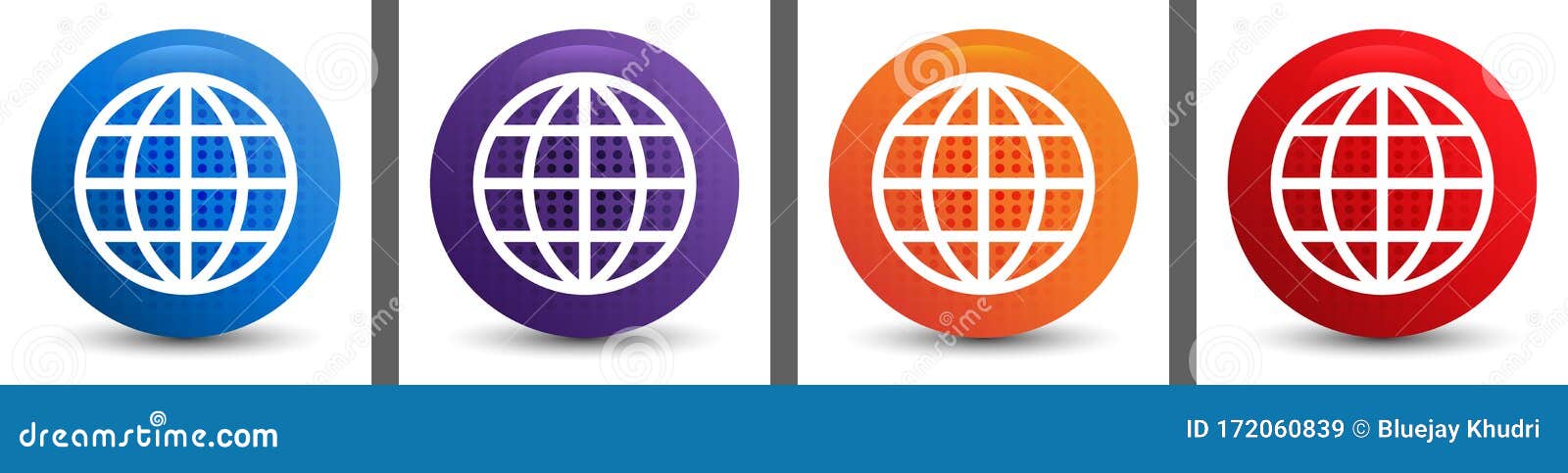 World Icon Abstract Halftone Round Button Set Stock Vector ...