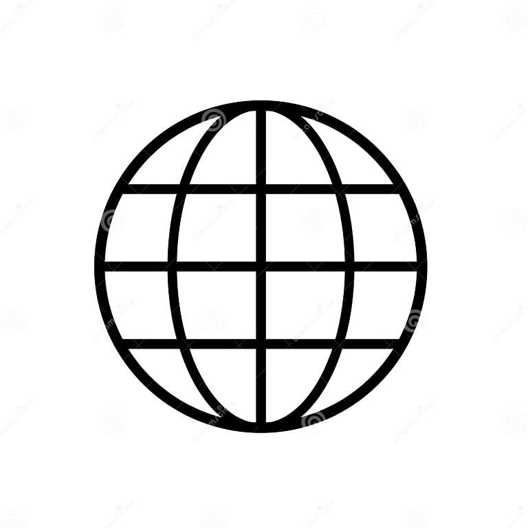 World Icon Black on White Background Vector Stock Vector - Illustration ...
