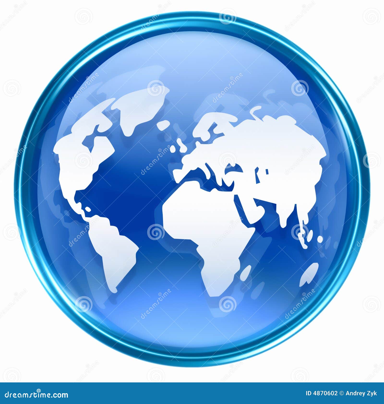 World icon blue stock illustration. Illustration of earth - 4870602