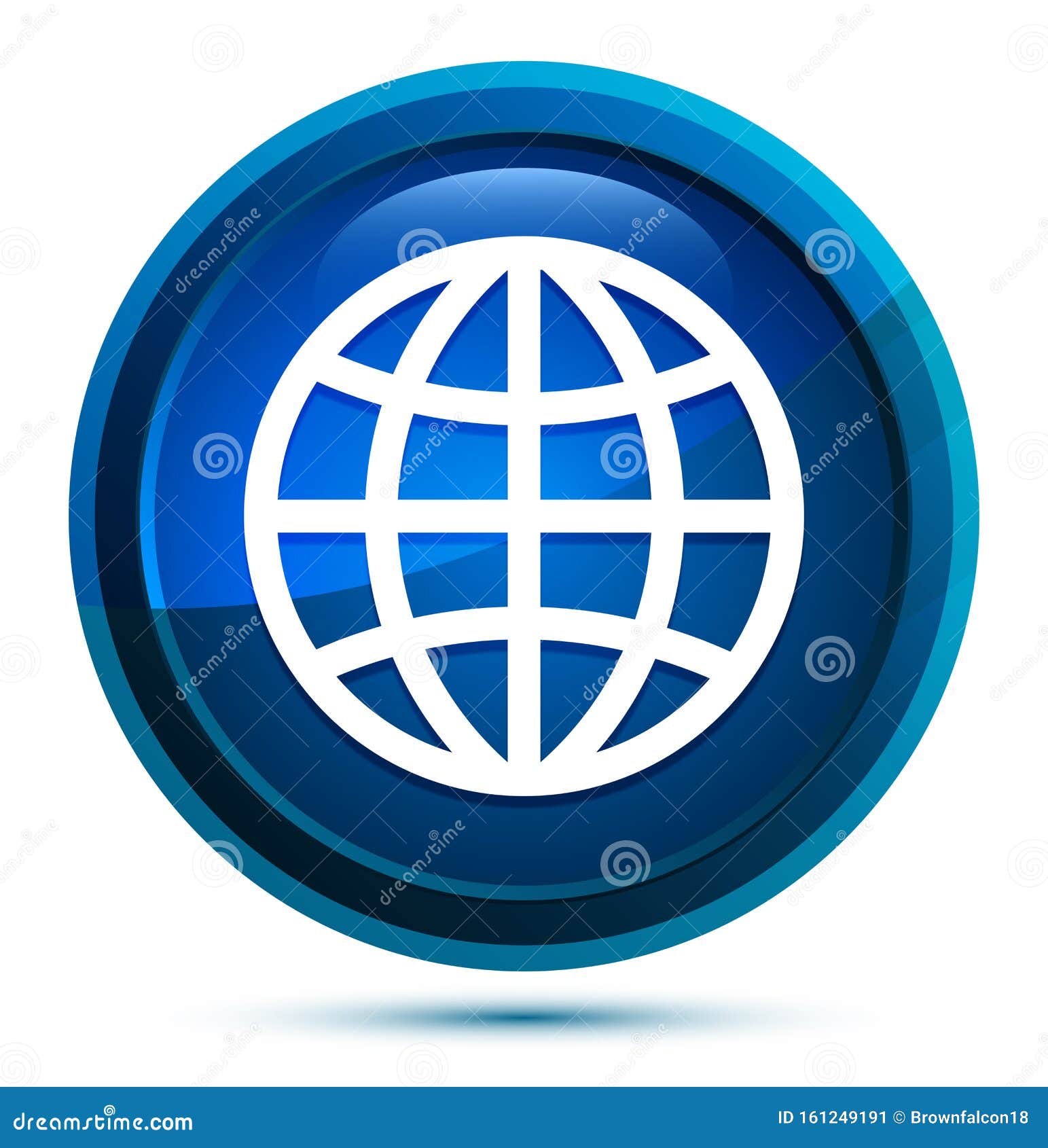 World Icon Elegant Blue Round Button Illustration Stock Vector ...