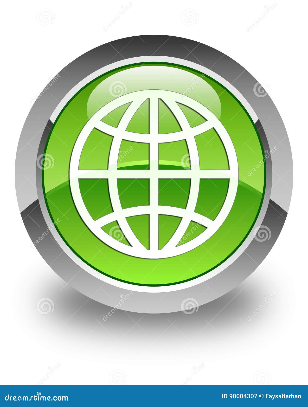 World Icon Glossy Green Round Button Stock Illustration - Illustration ...
