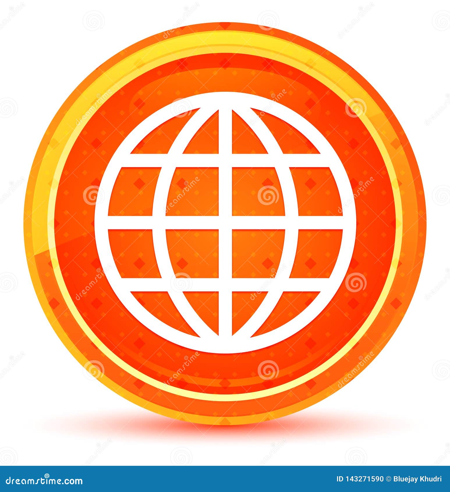 World Icon Natural Orange Round Button Stock Illustration ...