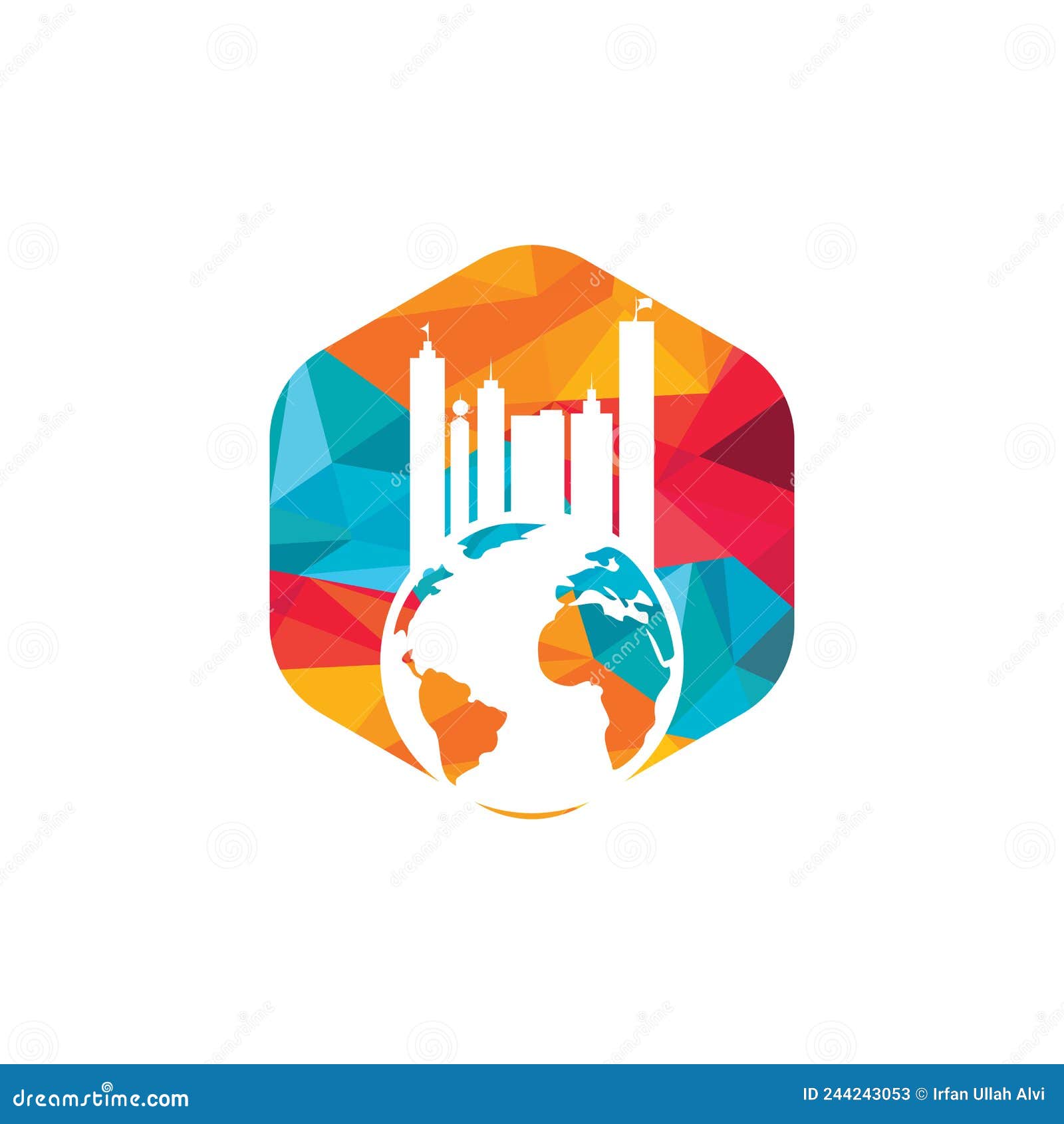 Globe City Vector Logo Design Concept. Globe and Building Logo Design ...