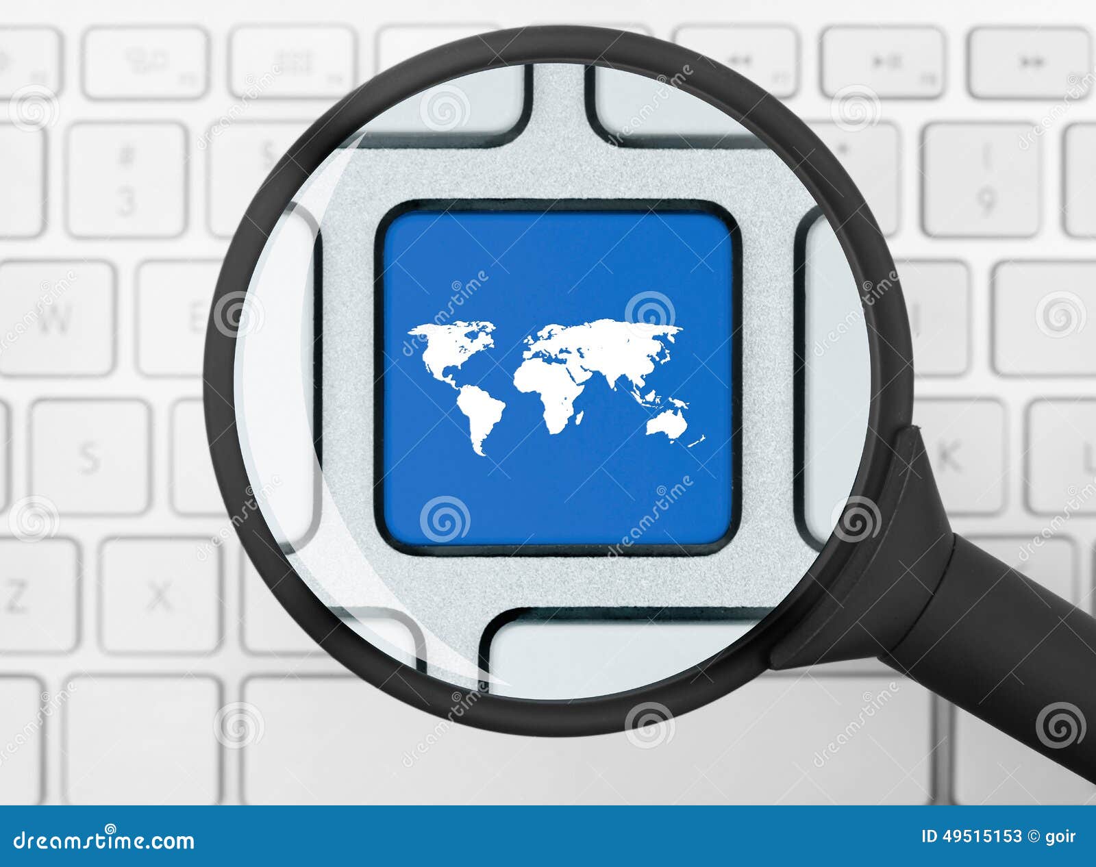 World Icon Under the Magnifying Glass Stock Image - Image of ...