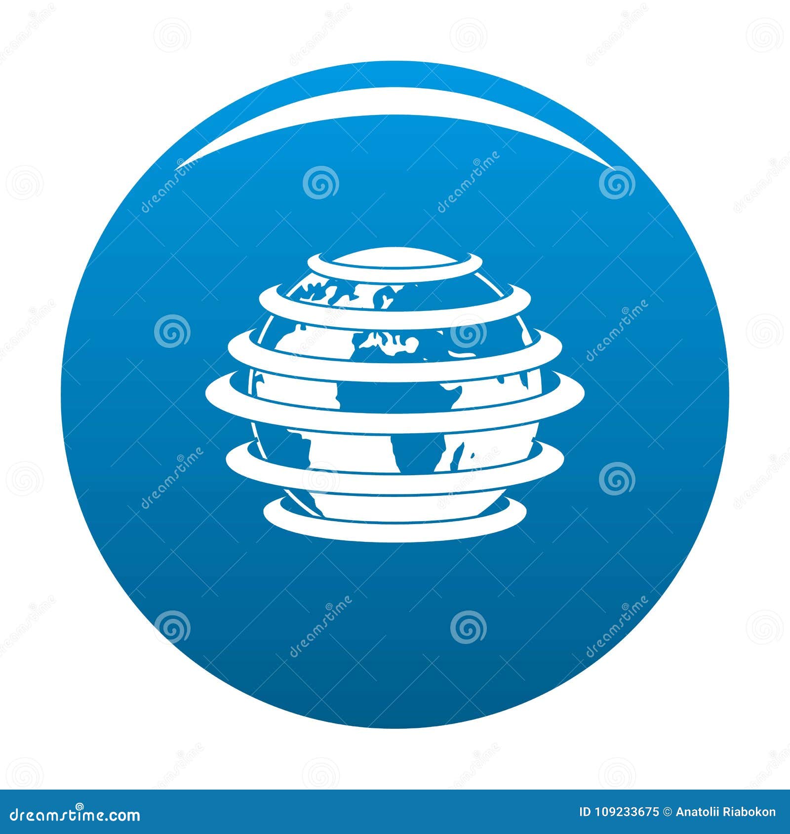 World icon blue vector stock vector. Illustration of blue - 109233675