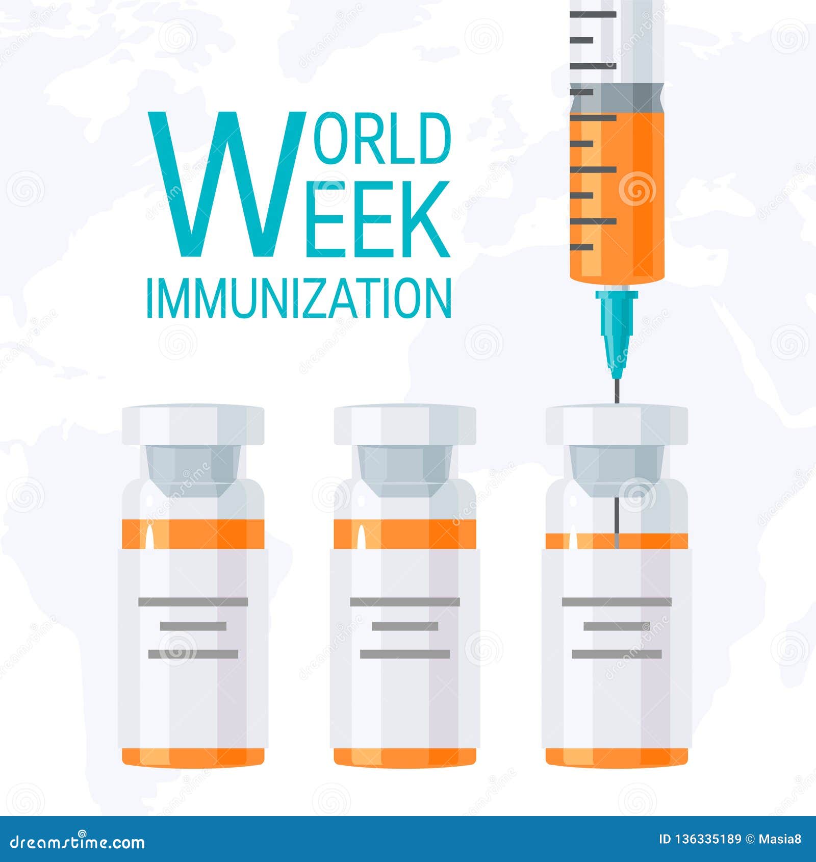 World Immunization Week Concept, Flat Vector Design Stock Vector ...