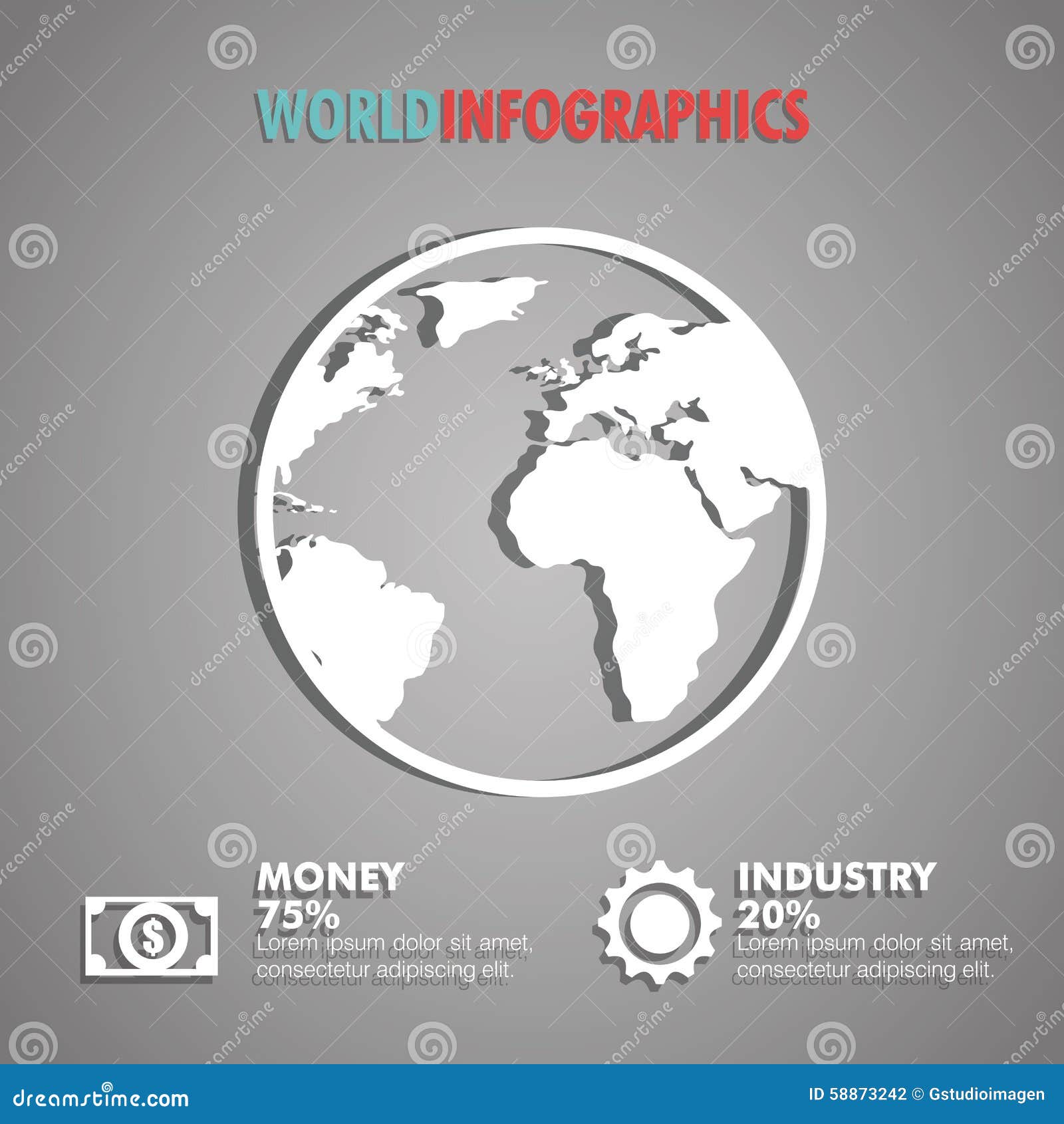 World infographic design. stock vector. Illustration of geography ...