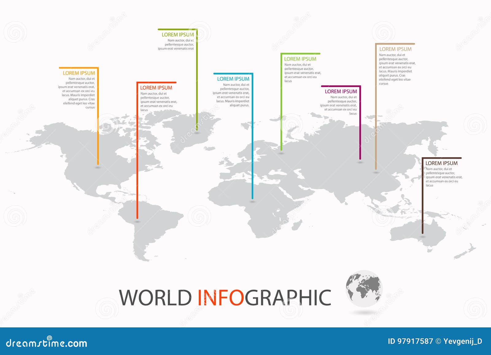 World Infographic Histogram, Chart Graphics Vector Illustration ...