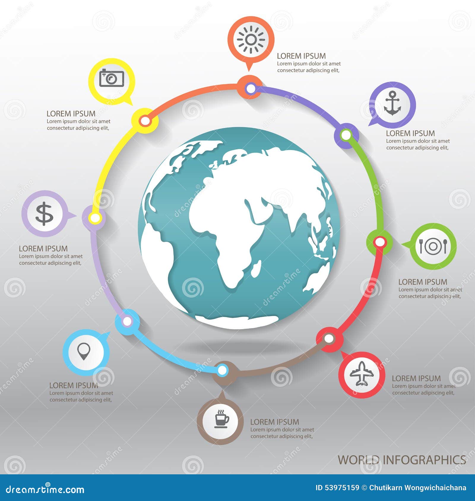World infographics stock vector. Illustration of presentation - 53975159