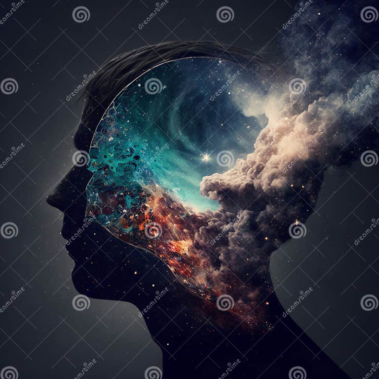The World Inside the Mind Generative AI Stock Image - Image of space ...