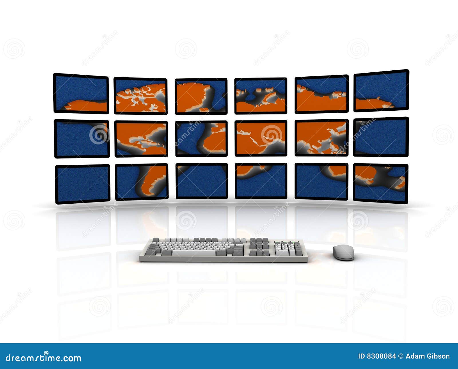 Mulitple Flat Screen Monitors Stock Illustrations – 1 Mulitple Flat ...