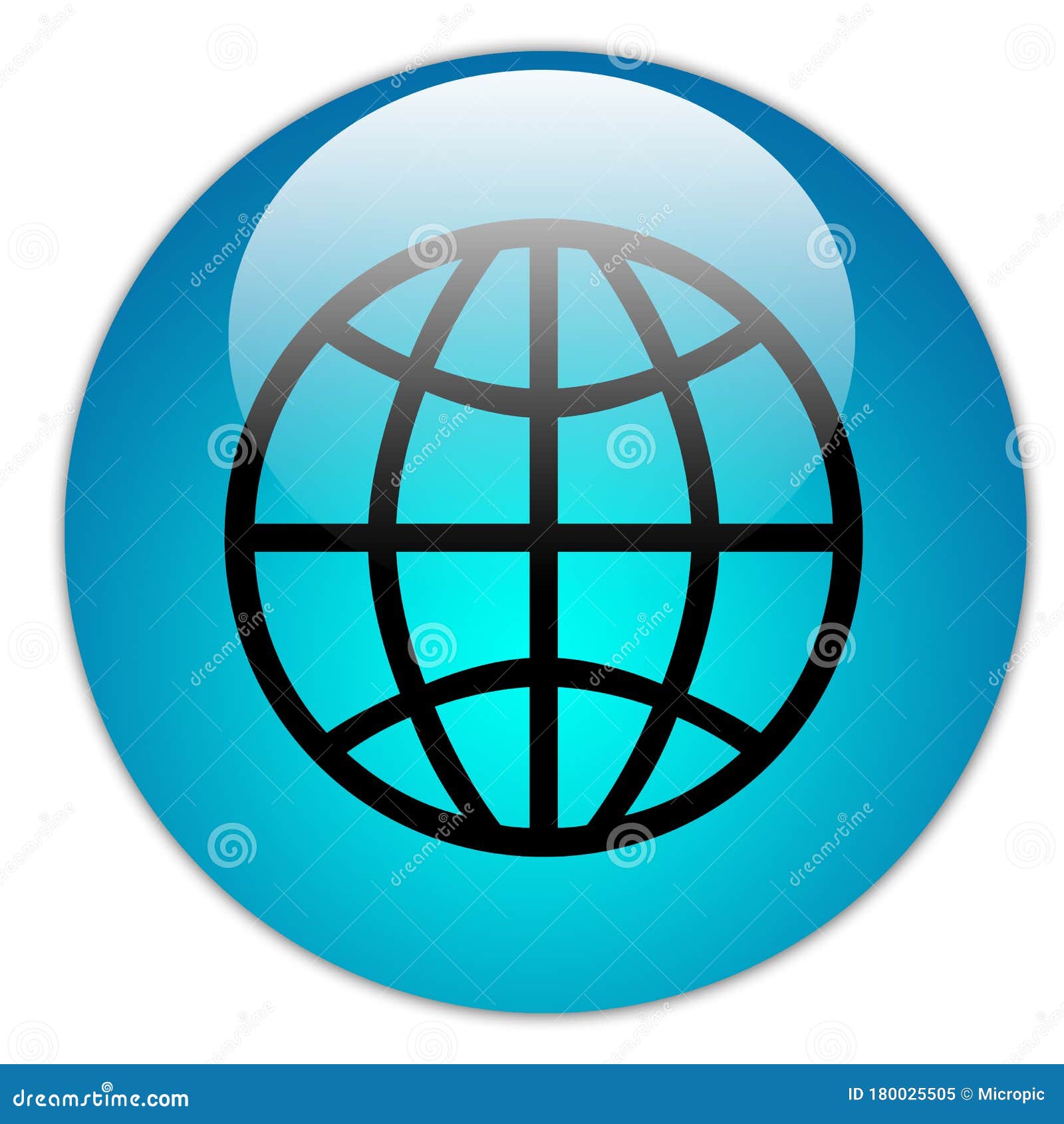 World Internet Blue Gradient Button Icon Symbol Stock Illustration ...