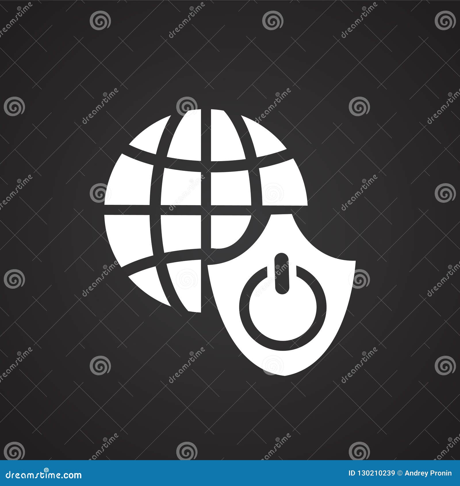 World Internet Security on Black Background Stock Vector - Illustration ...