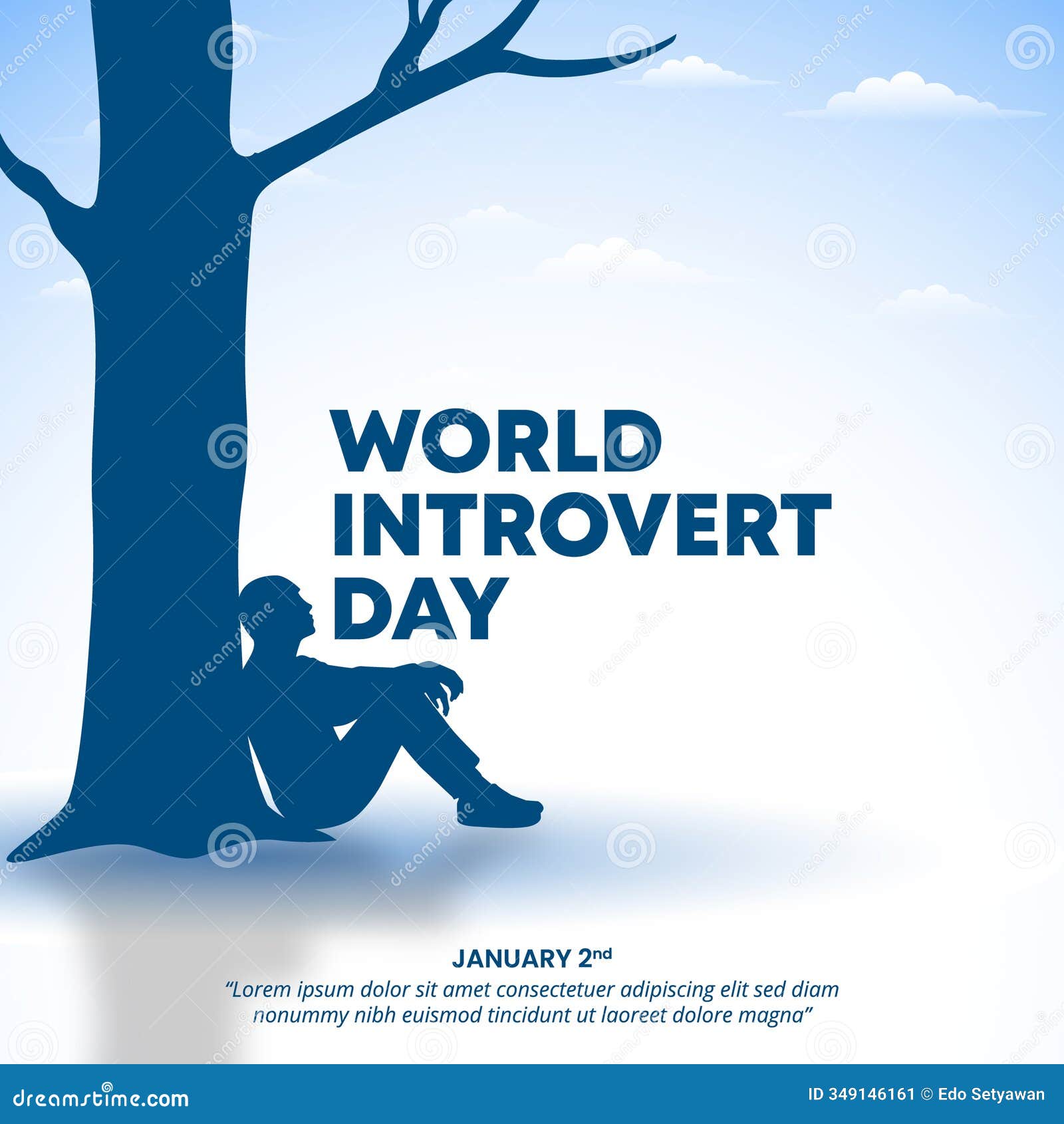 World Introvert Day Poster A Person Standing On A Bench In The Forest ...