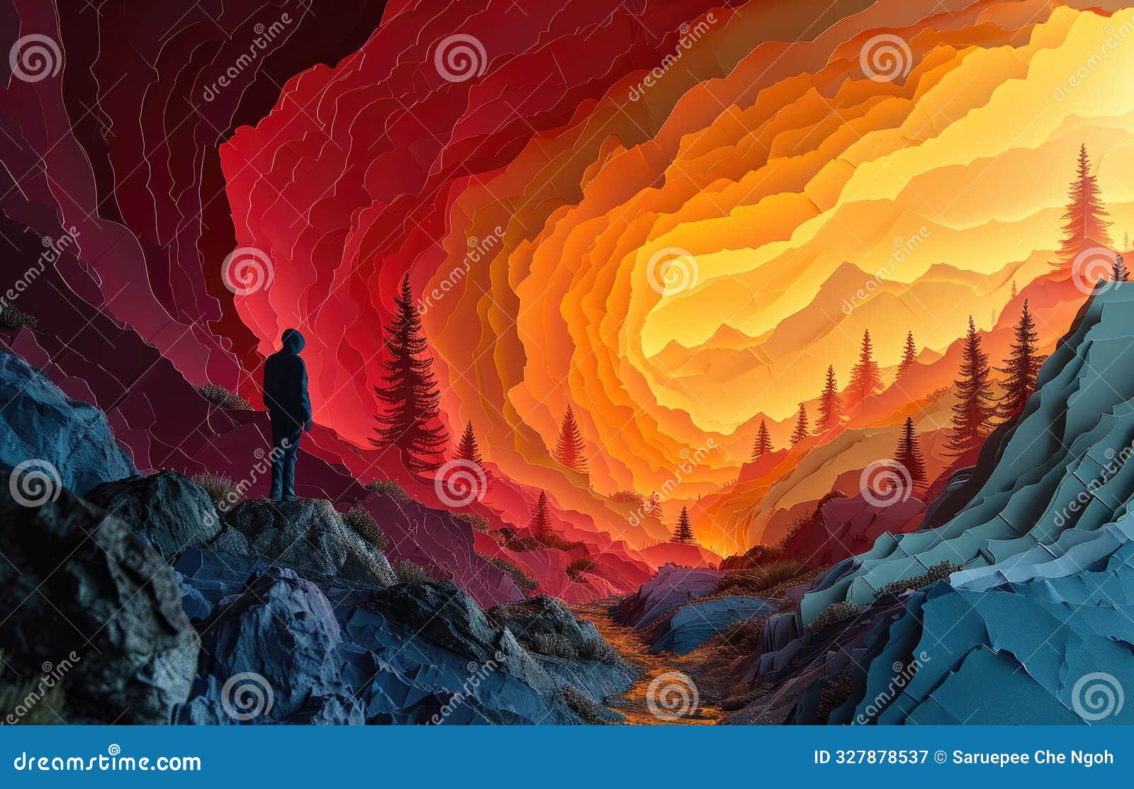 World Introvert Day Poster a Person Standing on a Bench in the Forest ...