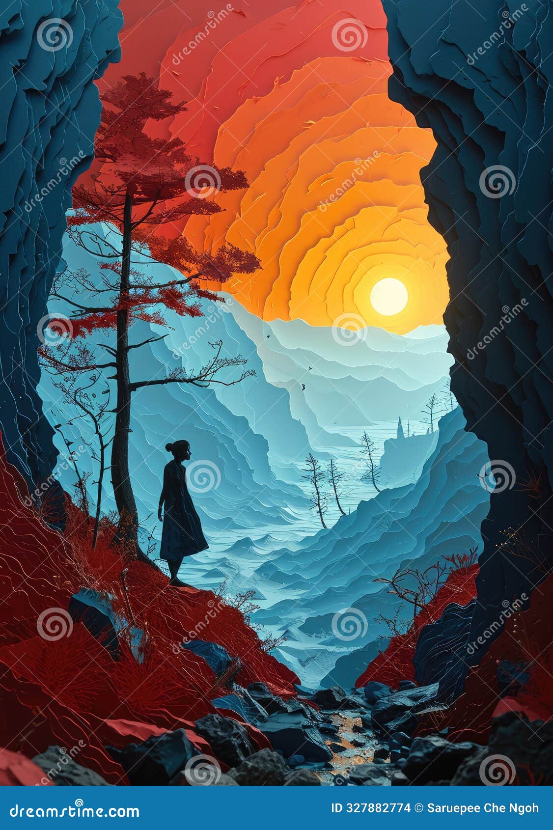 World Introvert Day Poster a Person Standing on a Bench in the Forest ...