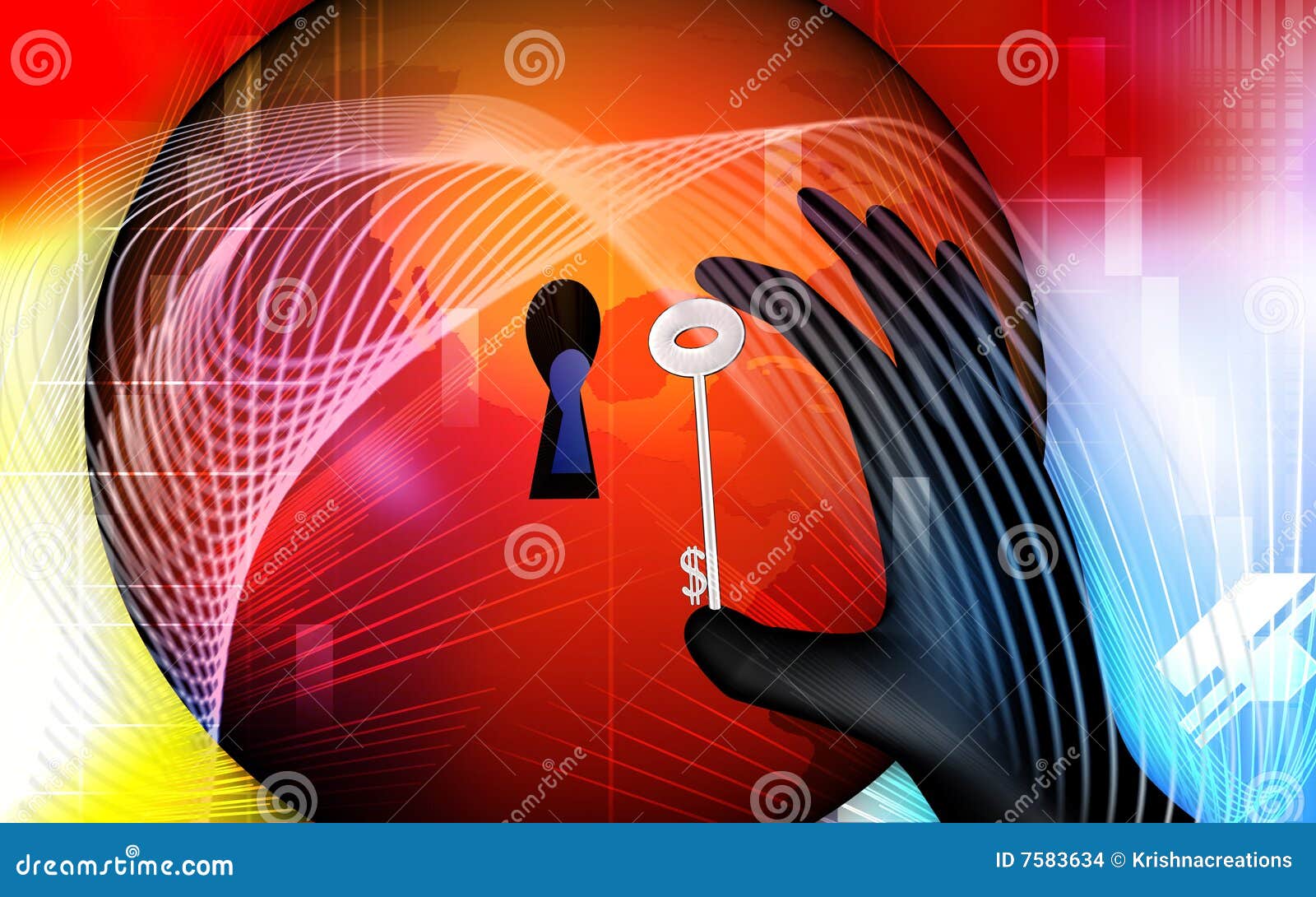 World and key hole stock illustration. Illustration of money - 7583634