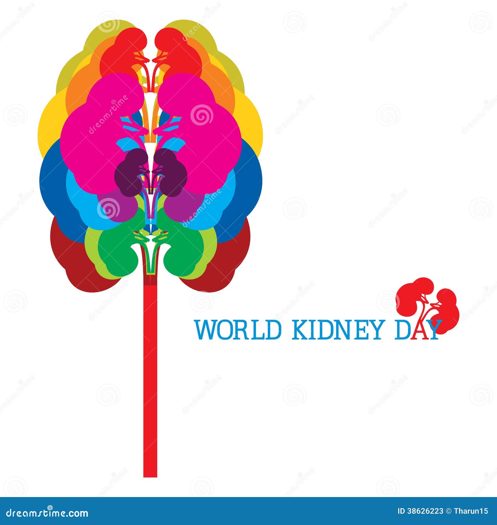 World Kidney Day With Red Human Kidney Outline Drawing Sign Vector ...