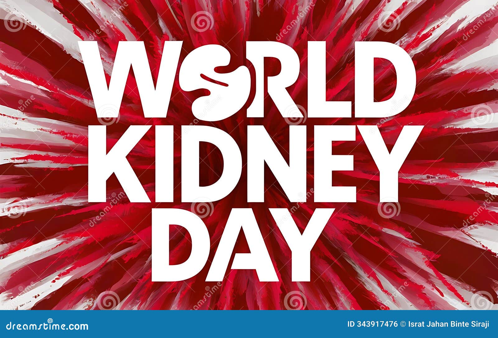 World Kidney Day Typography Over Abstract Red and White Background ...
