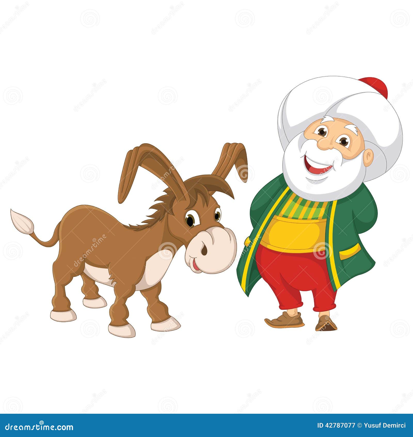 Isolated Old Man and Donkey Vector Illustration Stock Vector ...