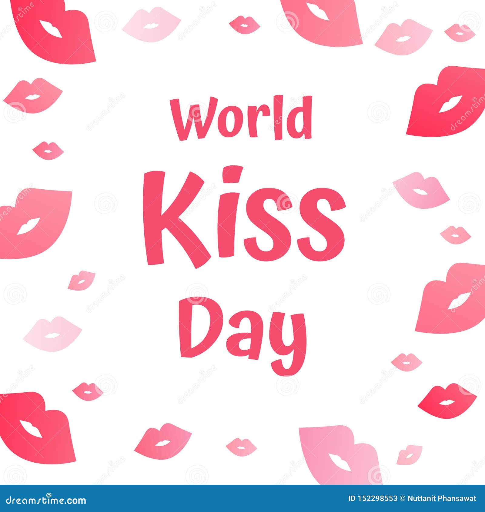 World Kiss Day Vector with Kiss Icon on White Background Stock Vector ...