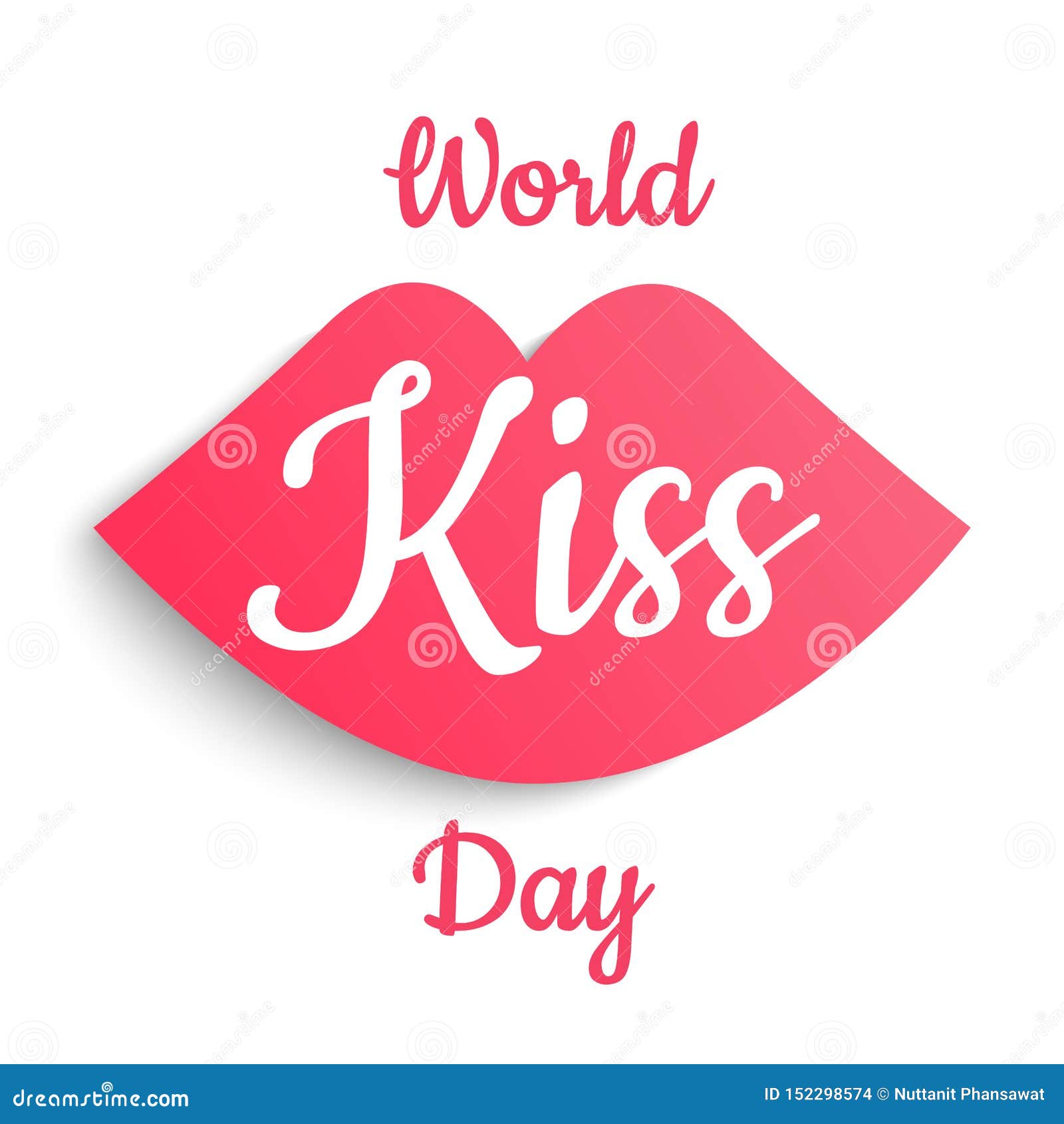 World Kiss Day Vector With Kiss Icons On Pink Background ...