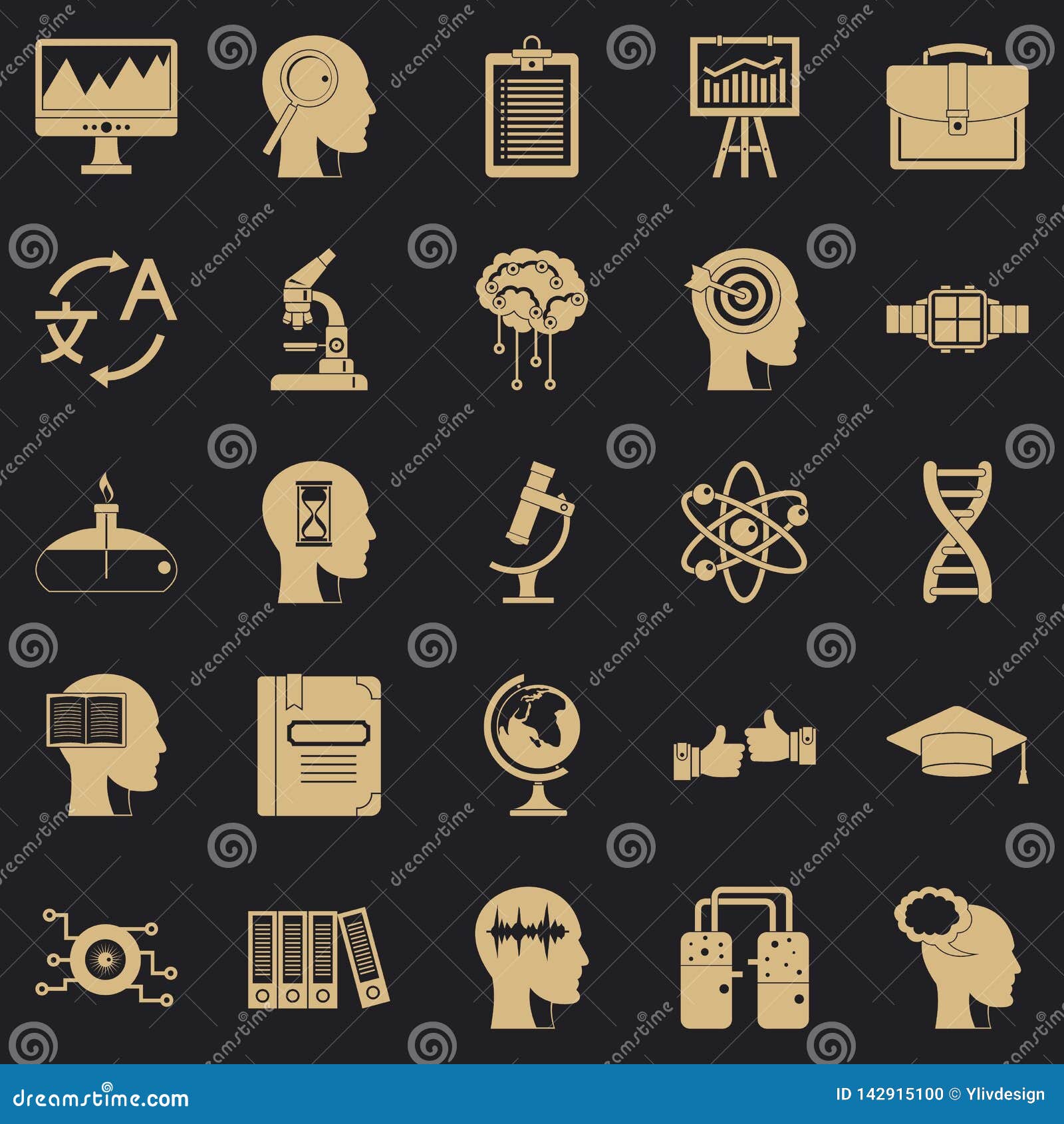 World Knowledge Icons Set, Simple Style Stock Vector - Illustration of ...