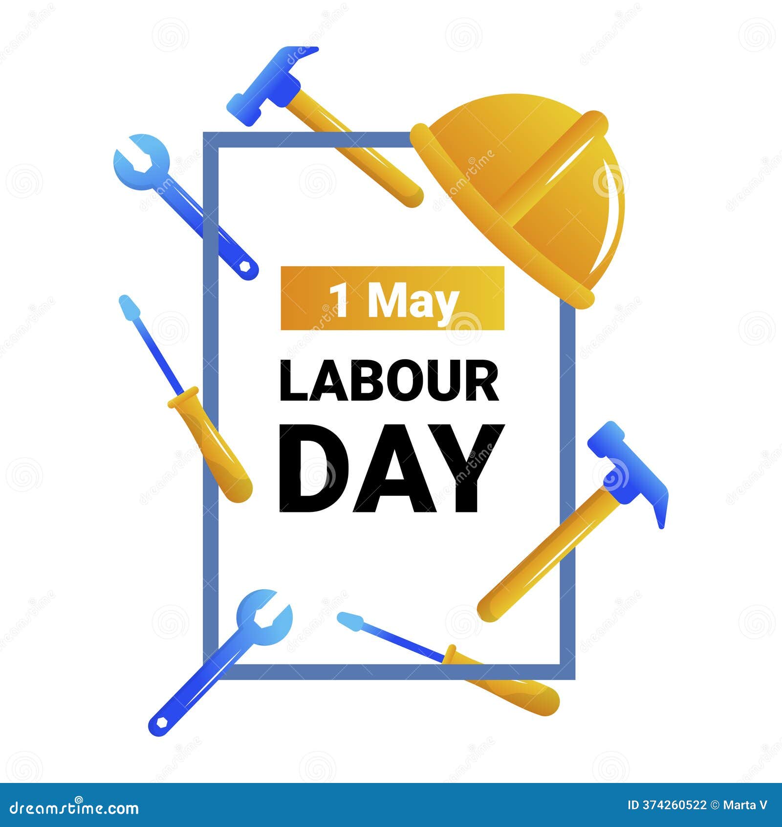 Labor Day Frame Border Background With Construction Tools And Safety ...