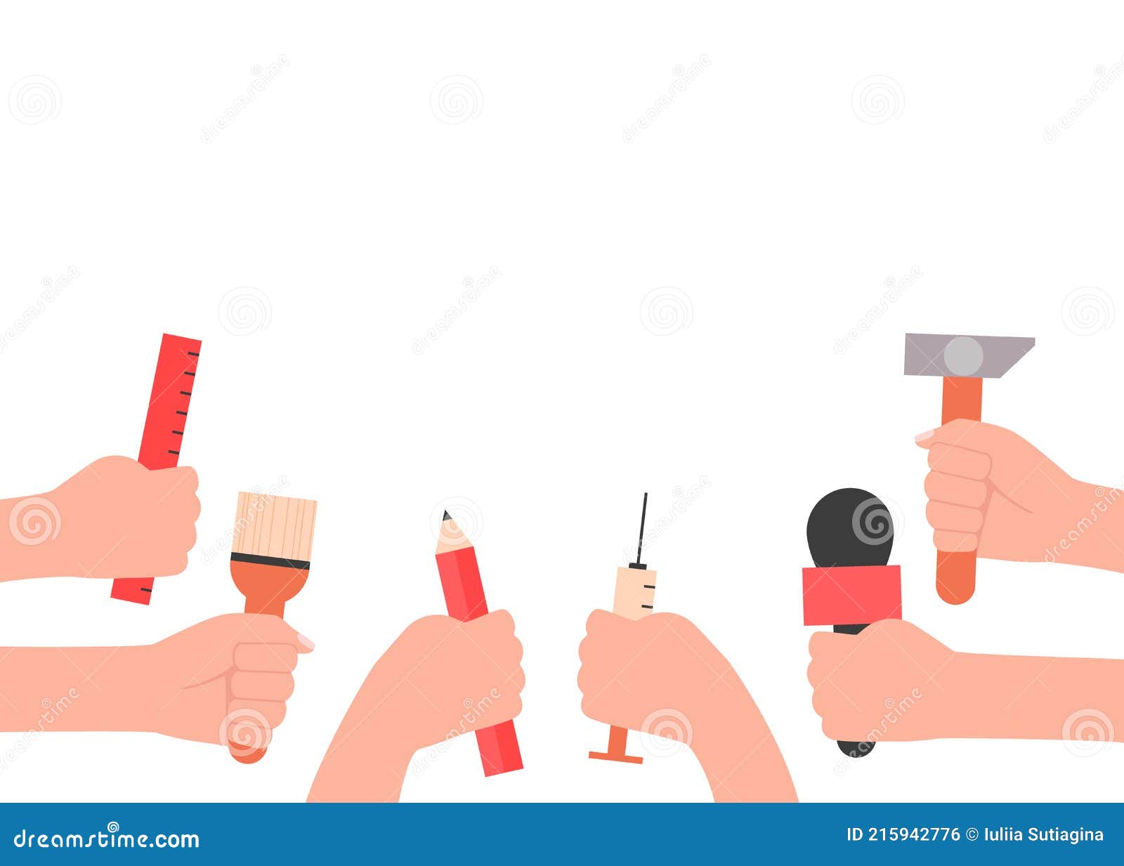 World Labour Day 1st May. International Labor Day Hand with Work Tools ...