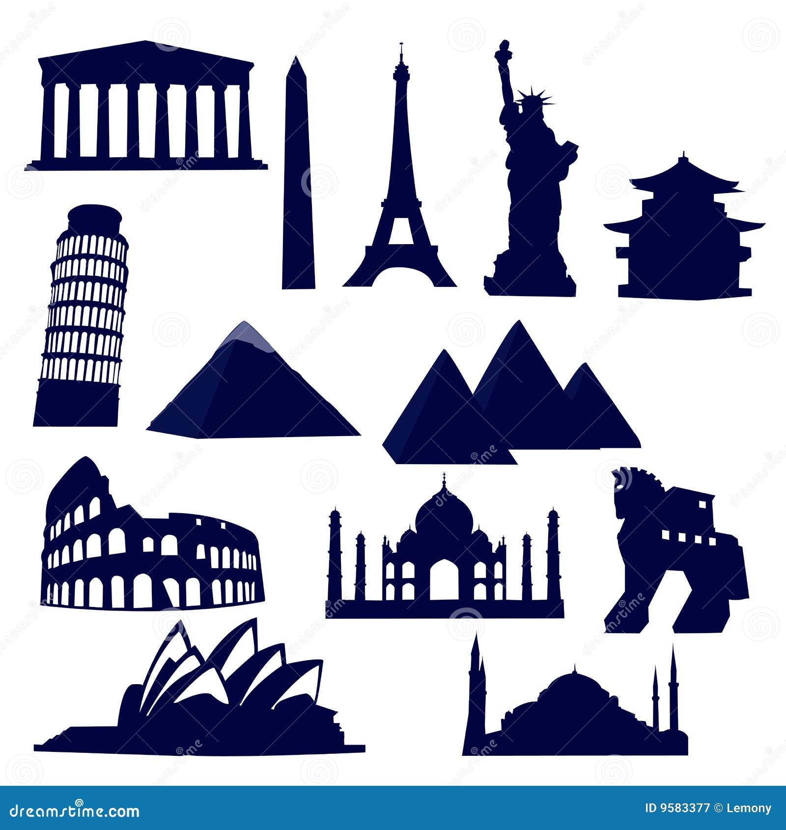 World landmarks stock vector. Illustration of oversea - 9583377