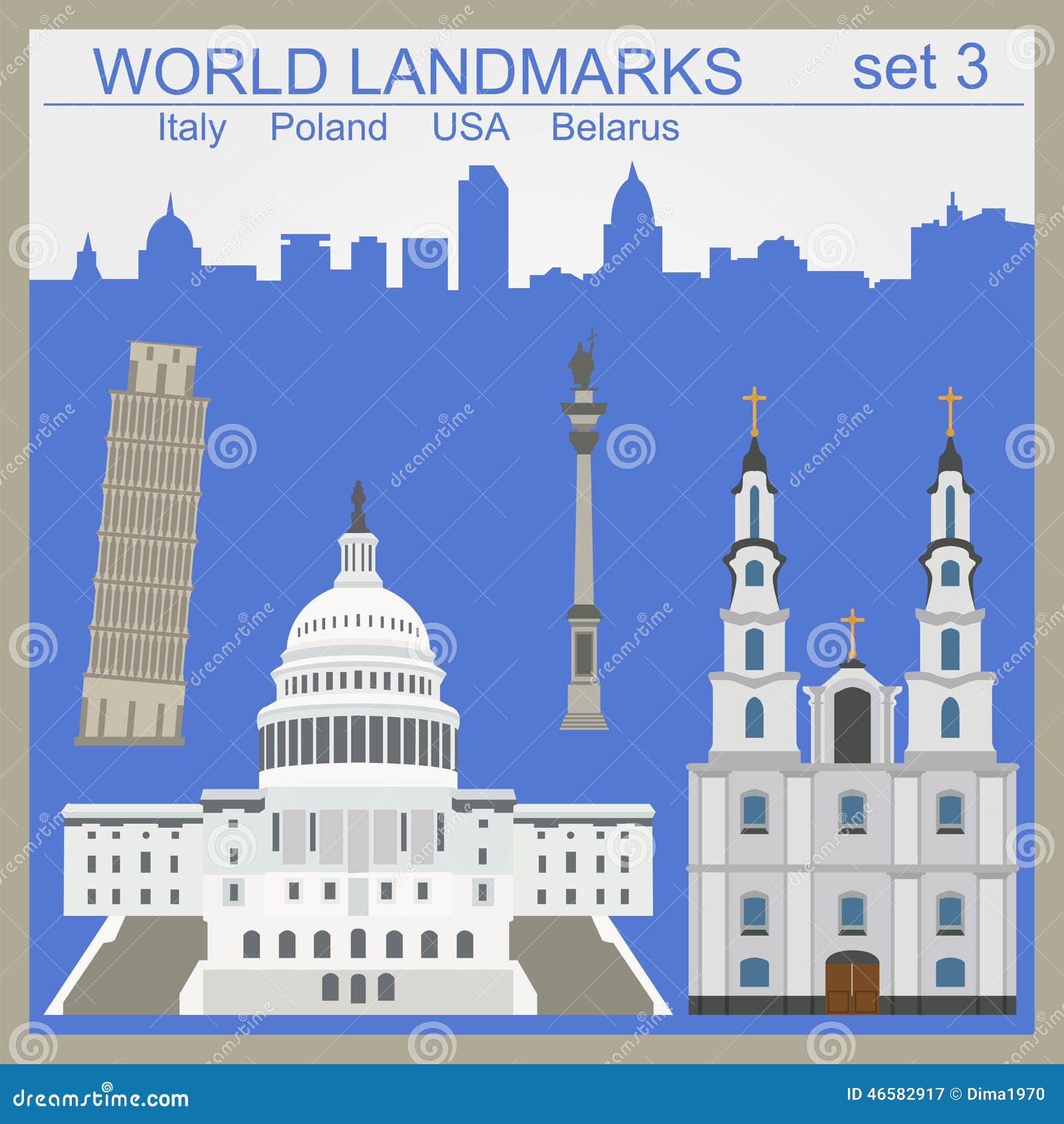World Landmarks Icon Set. Elements for Creating Infographics Stock ...