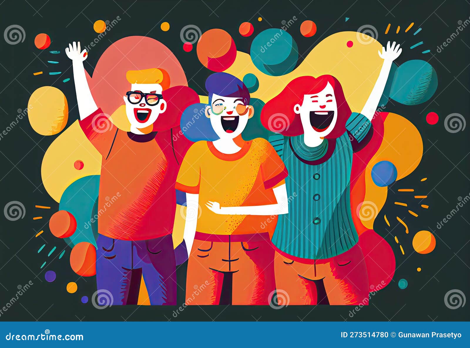 World Laughter Day Flat Colored Design of Happy People, Graphic Design ...
