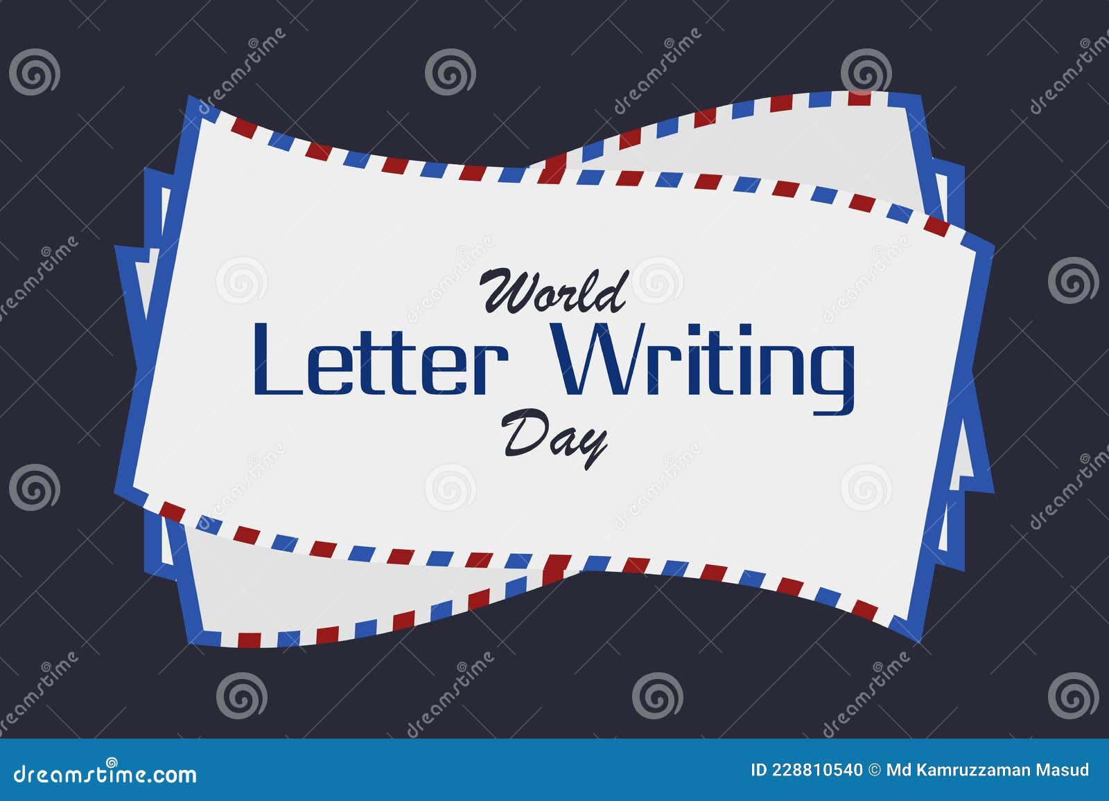 World Letter Writing Day Typography on the Envelope Symbol. Stock ...