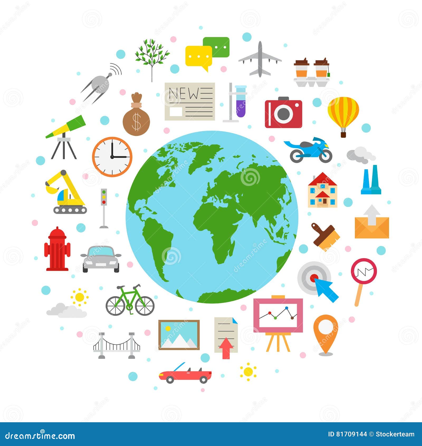 World life icons stock illustration. Illustration of graphic - 81709144