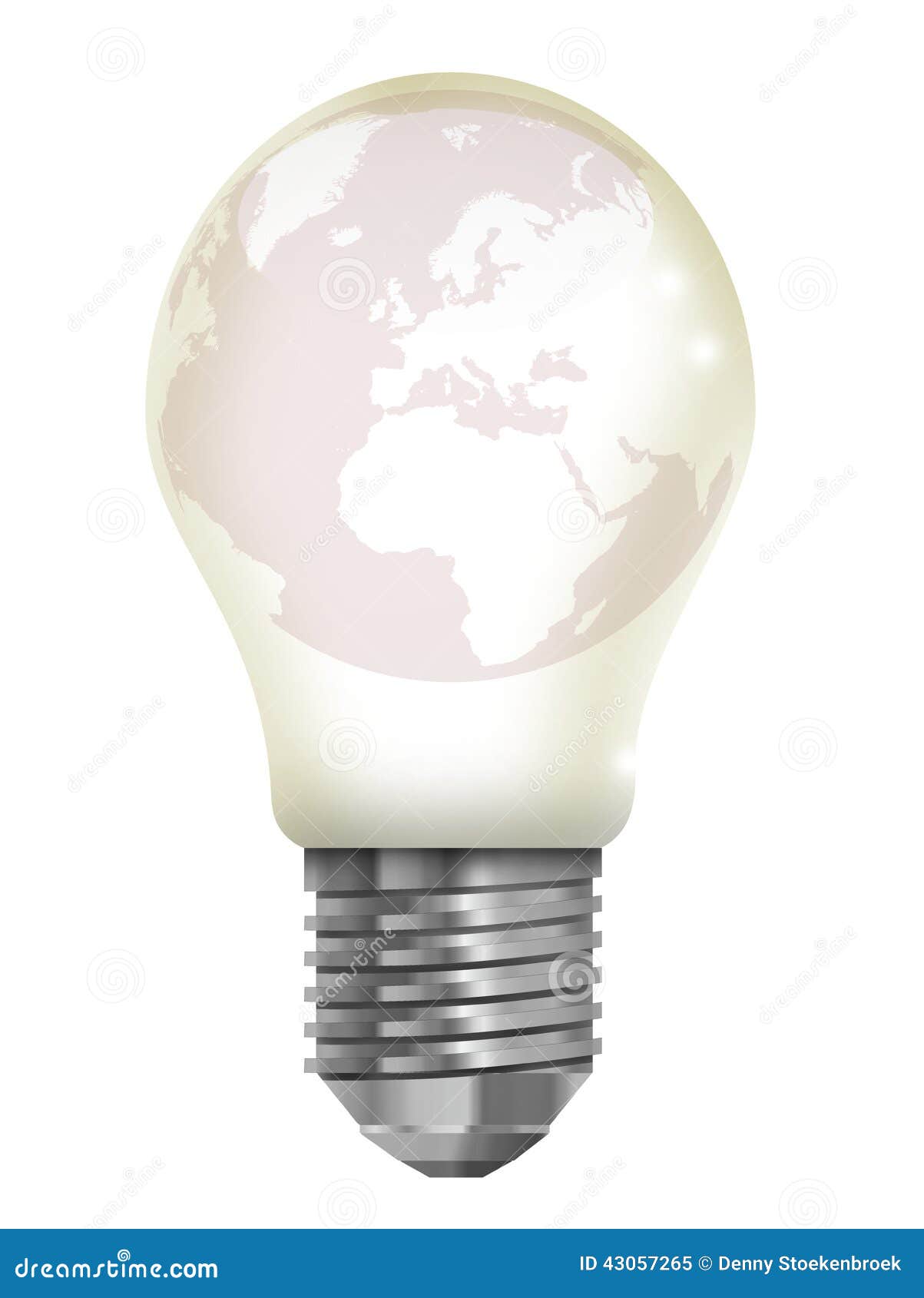 The world in a light bulb stock illustration. Illustration of shine ...